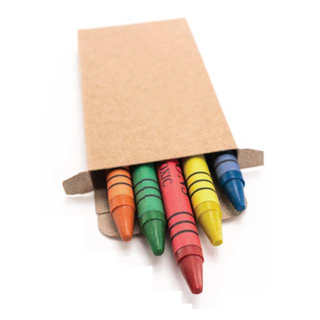 Set Of 6 Crayons In Natural Cardboard Box. | Saudi Gifts