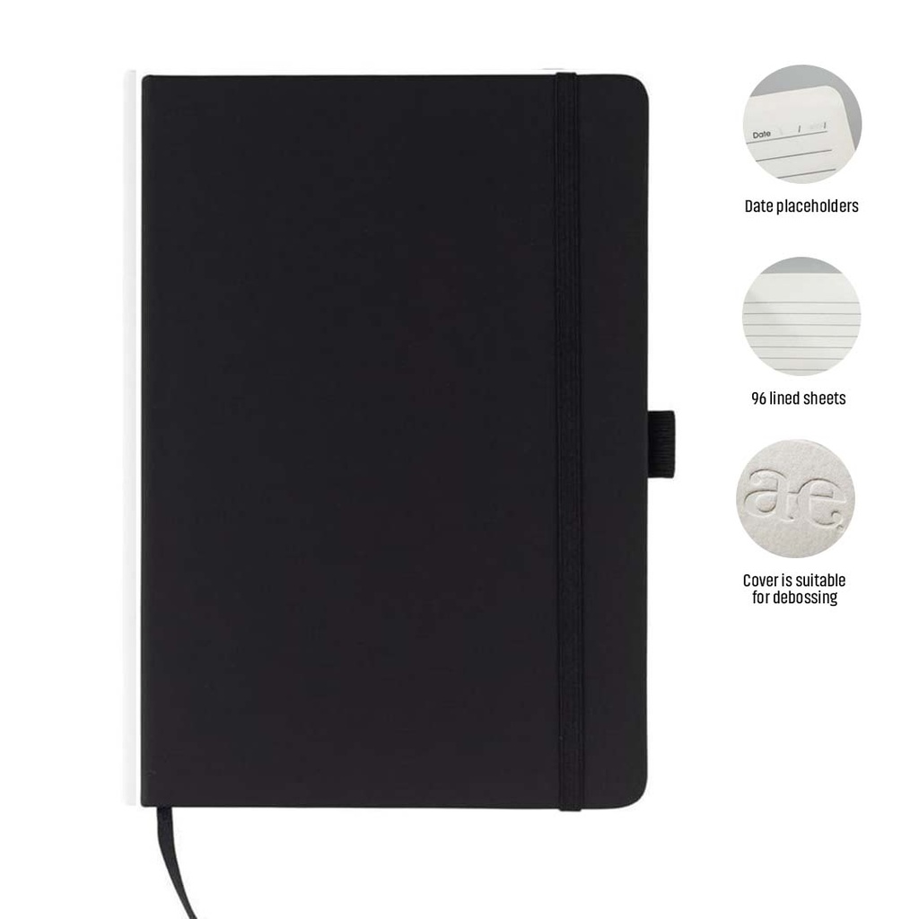 JURSI - Giftology A5 PU Notebook with Pen Loop - Black | Saudi Gifts